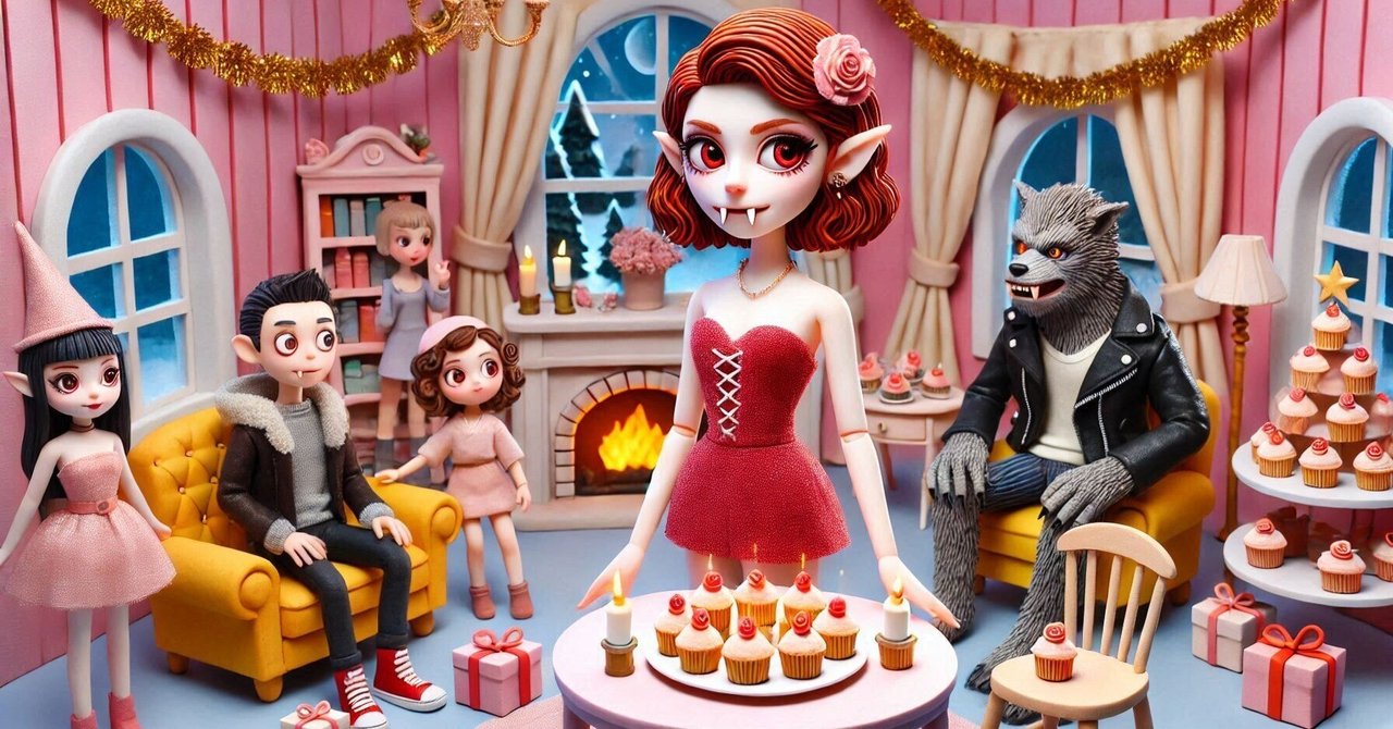 パーティー de 吸血鬼、魔女、狼女 @Copilot & ImageFX & Firefly＋プロンプト｜茜町春彦