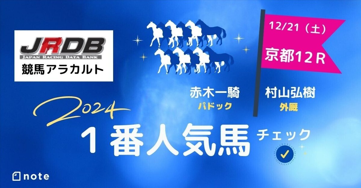 12/21（土）京都12R 1番人気馬チェック｜JRDB 競馬アラカルト