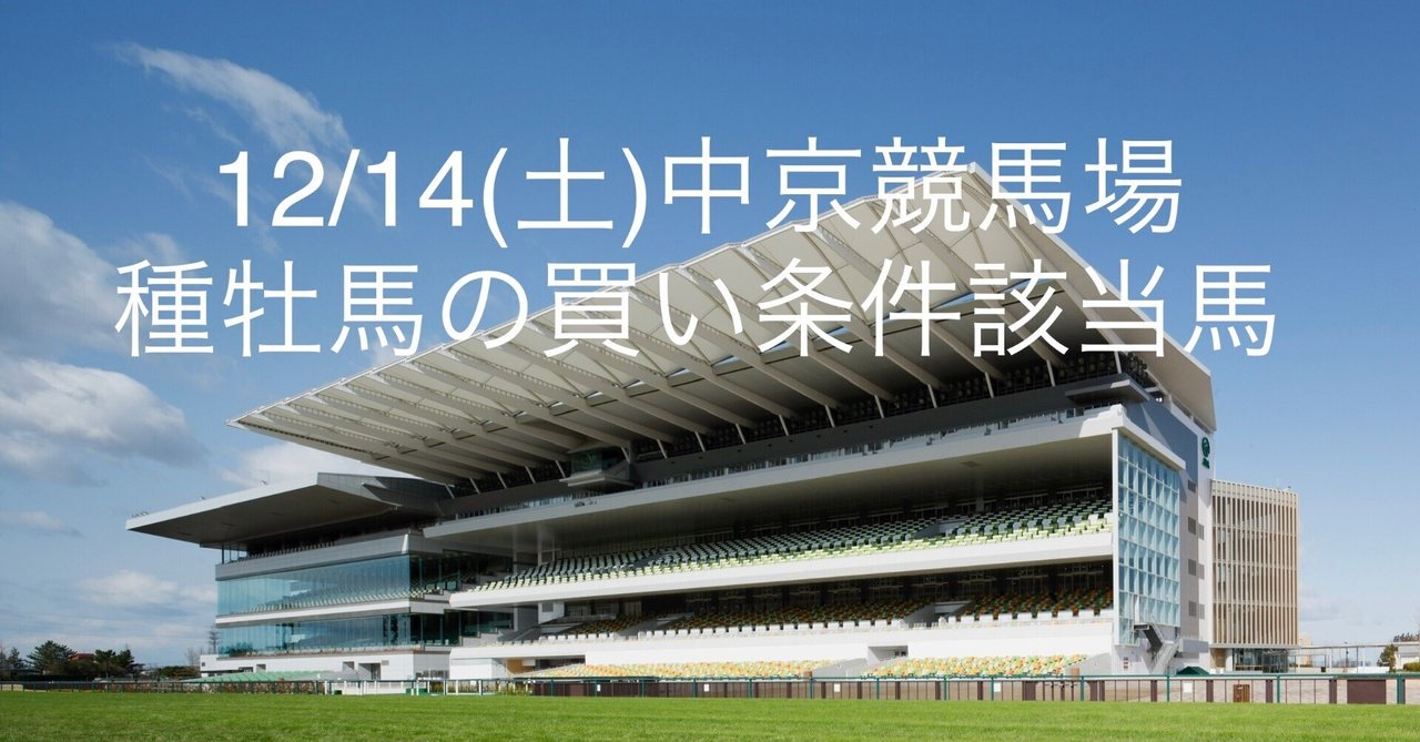 1214土中京競馬場 種牡馬の買い条件該当馬｜回収率向上委員会