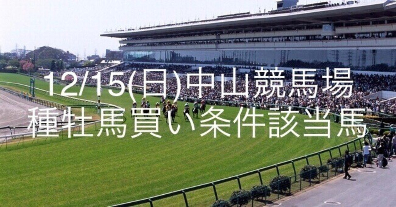 1215日中山競馬場 種牡馬の買い条件該当馬｜回収率向上委員会