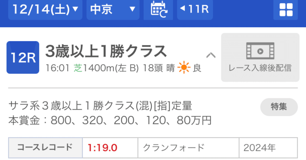 12/14（土）🎂中京12R🎂中央競馬予想🎂16:01⏰【SSS】｜よう競馬予想🥕2024