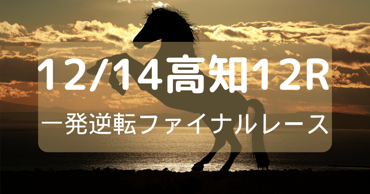 【競馬予想】12/14（土）高知12R 一発逆転ファイナルレース｜【AI指数】あめぐれまりあ〜競馬〜競輪〜競艇