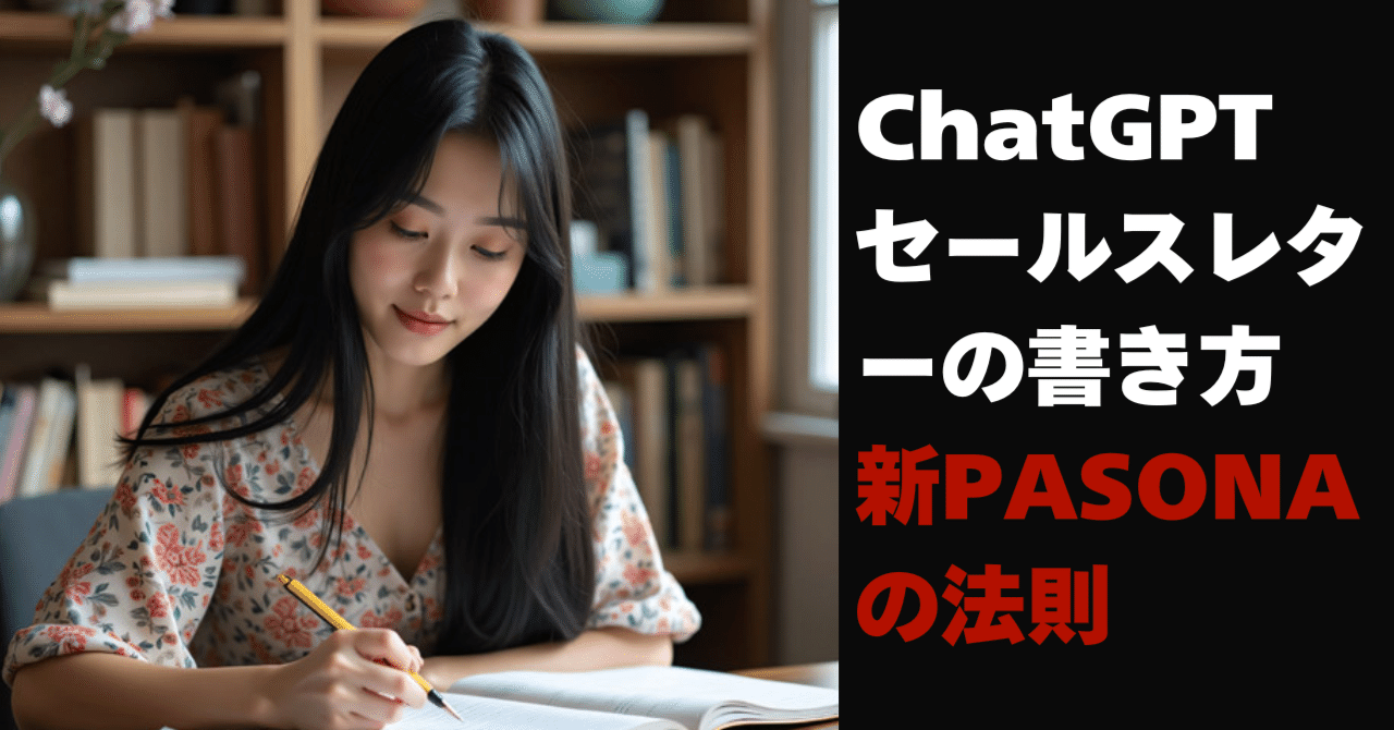 ChatGPTを使ったセールスレターの書き方【新PASONAの法則】例｜くろひつじ＠note収益化で稼ぐ｜稼げるChatGPTのコツ伝授