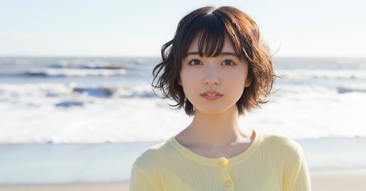 20才女子 De 海岸、クリームイエロー Copilot And Imagefx＋プロンプト｜茜町春彦