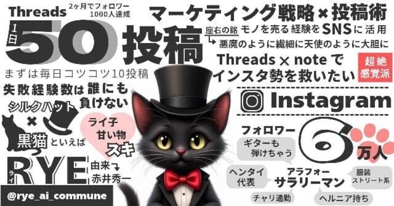 自己紹介noteの常識を覆す「シン・自己紹介note」｜RYE(ライ)Threads+Instagram×note