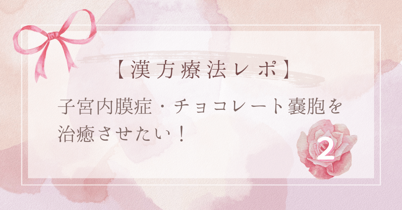 【漢方療法レポ】子宮内膜症・チョコレート嚢胞を治癒させたい！＜2ヶ月目＞｜imary
