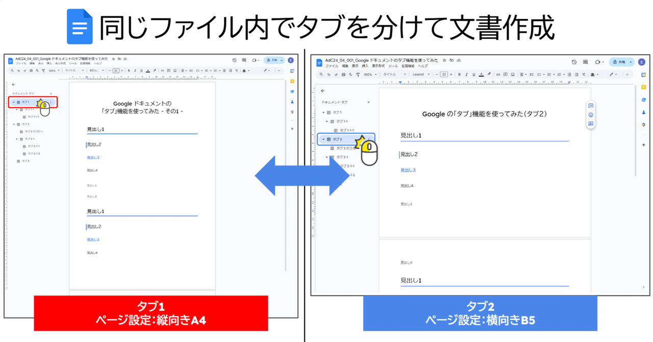 Google ドキュメントの新機能「タブ」を使ってみた - その1 -｜Teeda