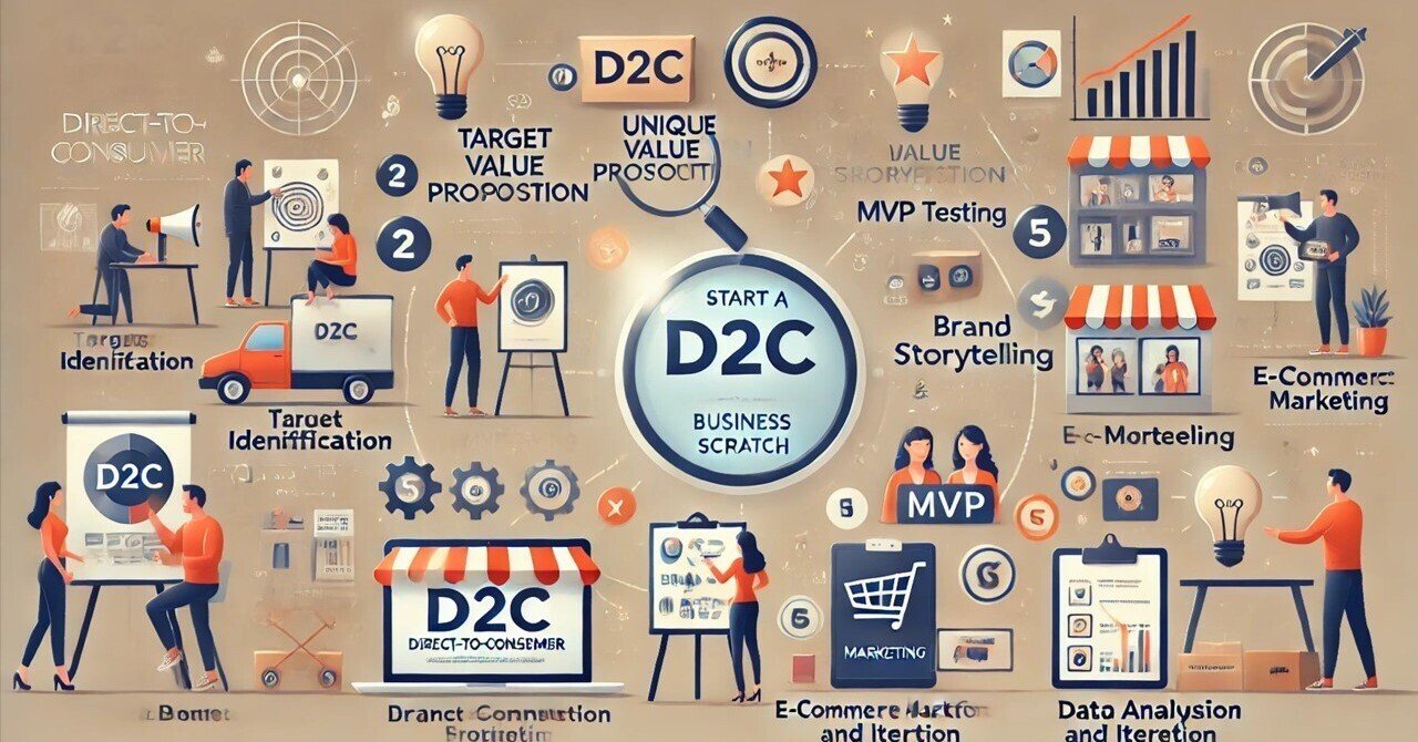 D2Cビジネスをゼロイチで立ち上げるためのステップ｜通販プロデューサー＆通販コンサルタント通販コンサル 西村公児