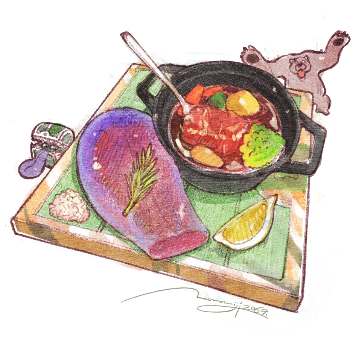 『#DAY2069:ミミックの燻製ハーブタンと豪傑ぐまのシチュー/Mimic's Smoked Herb Tongue and ...