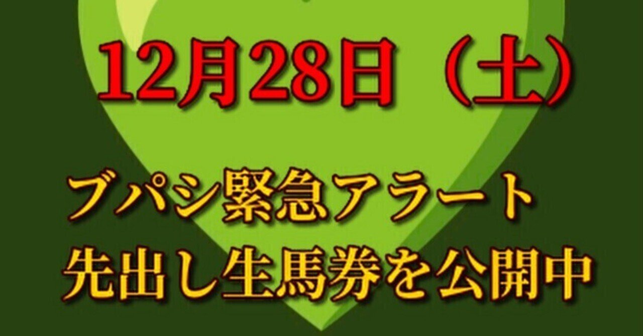 1228 中央競馬 勝負レース【買い目予想】【無料】【ブパシ馬券公開】｜ブパシ