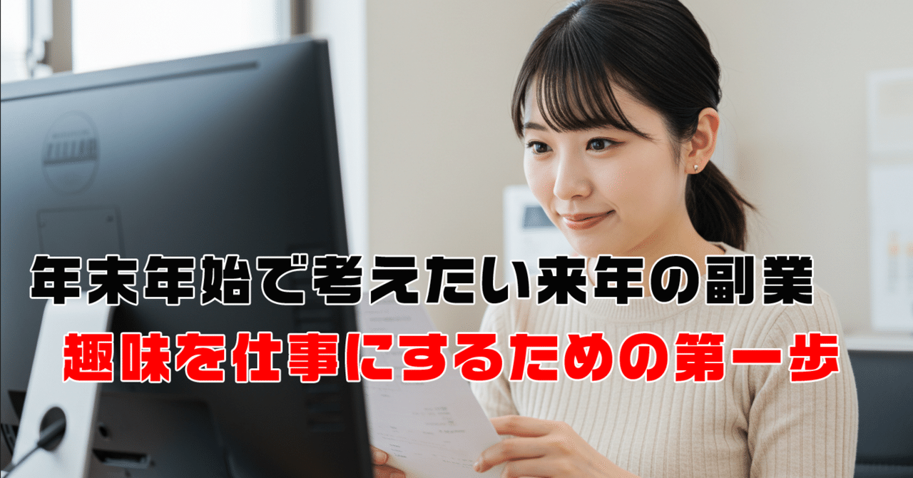 年末年始で考えたい来年の副業：趣味を仕事にするための第一歩｜Hide Shika