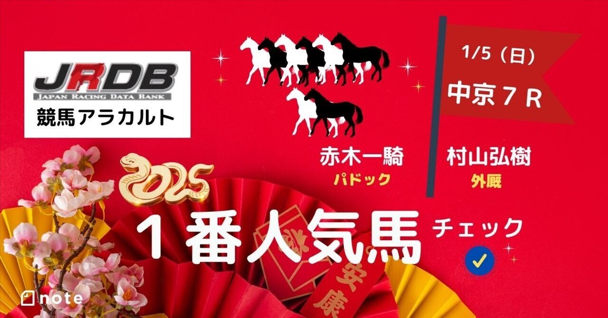 1/5（日）中京7R 1番人気馬チェック｜JRDB 競馬アラカルト