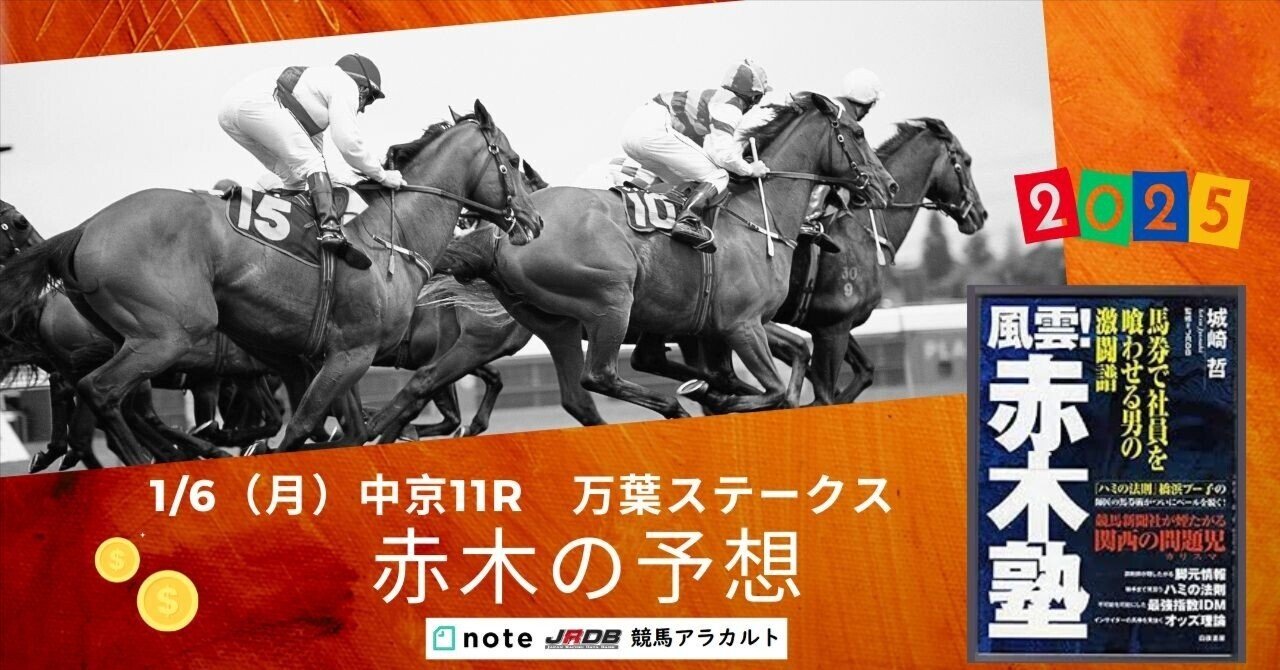 1/6（月）中京11R 万葉S 赤木の予想｜JRDB 競馬アラカルト