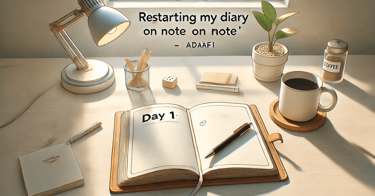 【1日目】日記noteを再始動します。【アダアフィ】｜DON note｜稼ぐ方法の実践