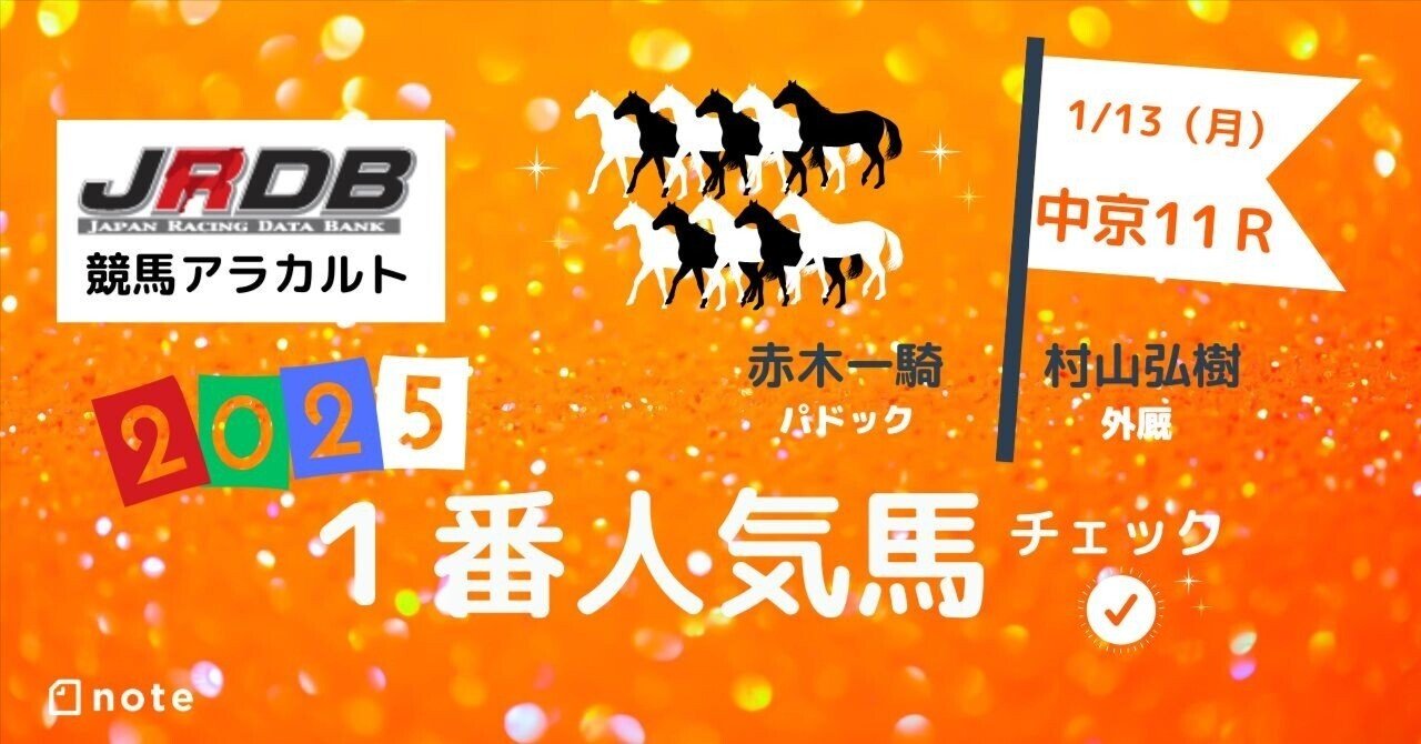 1/13（月）中京11R シンザン記念 1番人気馬チェック｜JRDB 競馬アラカルト