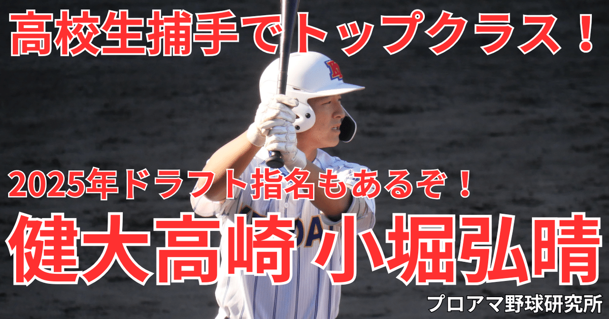 高校生捕手でトップクラス！健大高崎・小堀弘晴、今春の選抜次第ではドラフト指名もあるぞ！｜プロアマ野球研究所（PABB‐lab）