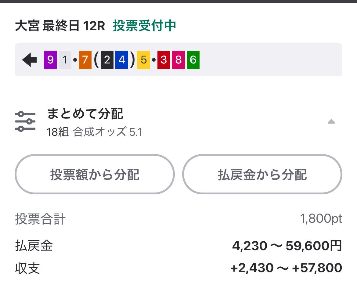 18日大宮12R 展開デキよしの二人に期待250p｜愛知マン