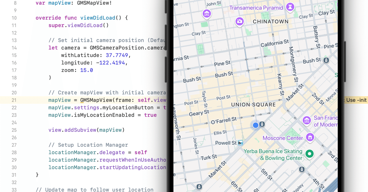 Google Map SDKを使ってiOSアプリにGoogleの地図上に自分の現在位置を表示する｜Tama [企画~デザイン~開発~マーケティング、全部自分でやりたい人]