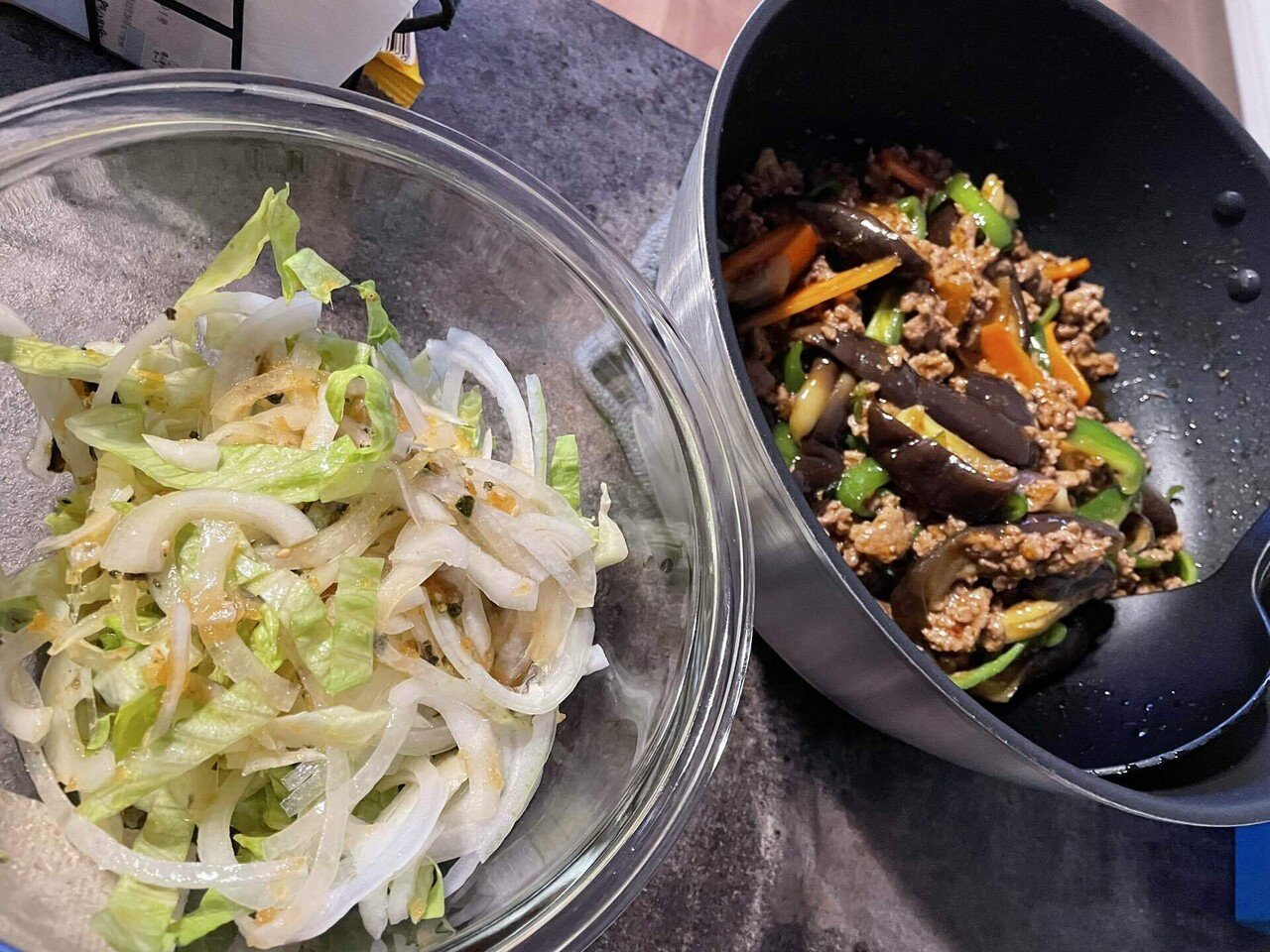 25/1/15 麻婆茄子 玉ねぎサラダ ごちそうさまでした！｜gohan_okazu