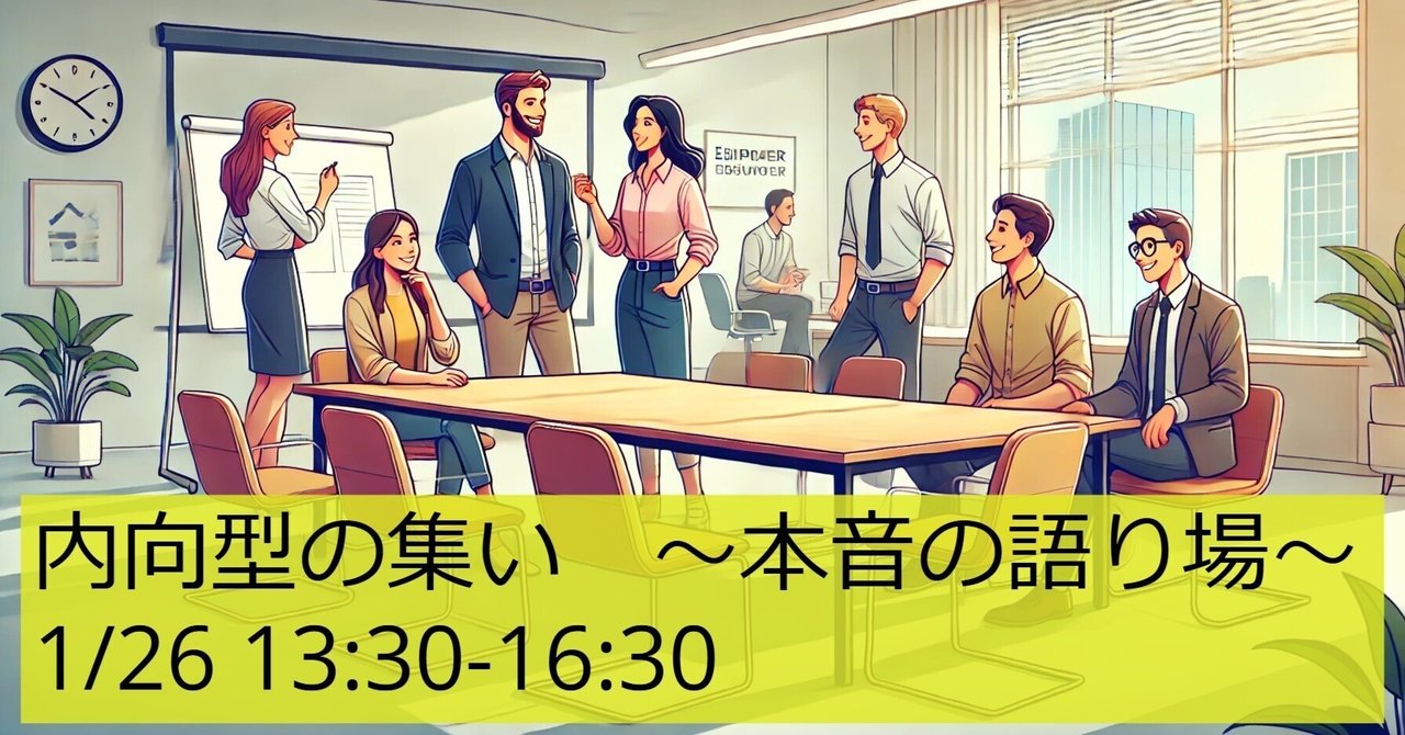 【1/26開催】内向型の集い【本音でつながる居場所】｜ichiro