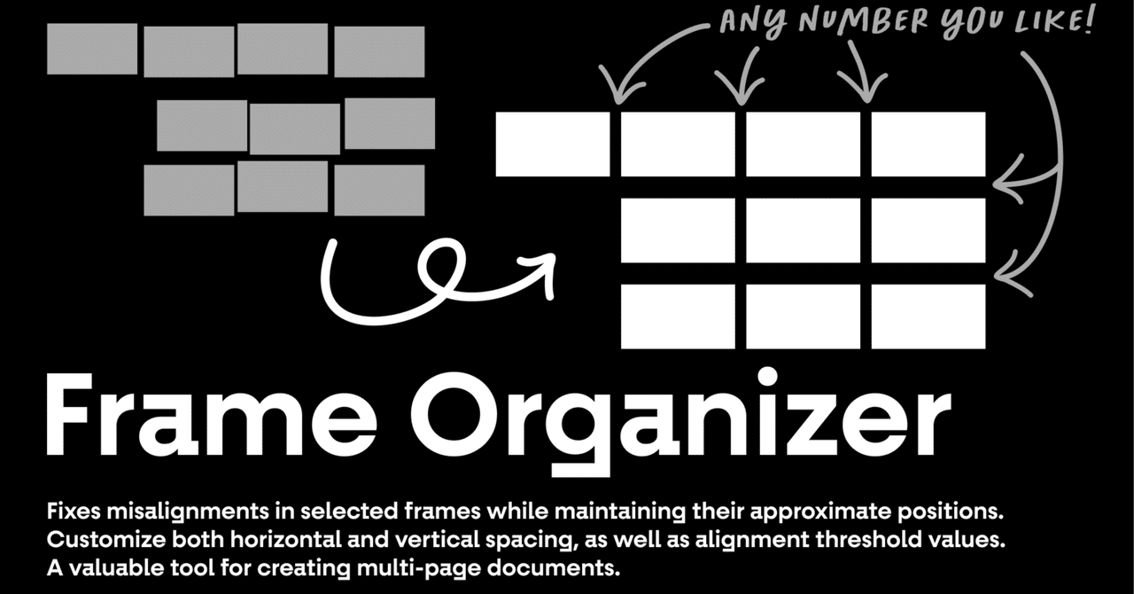 Figmaでフレームを綺麗に並べて整理するプラグイン「Frame Organizer」を公開しました。｜やまぐち