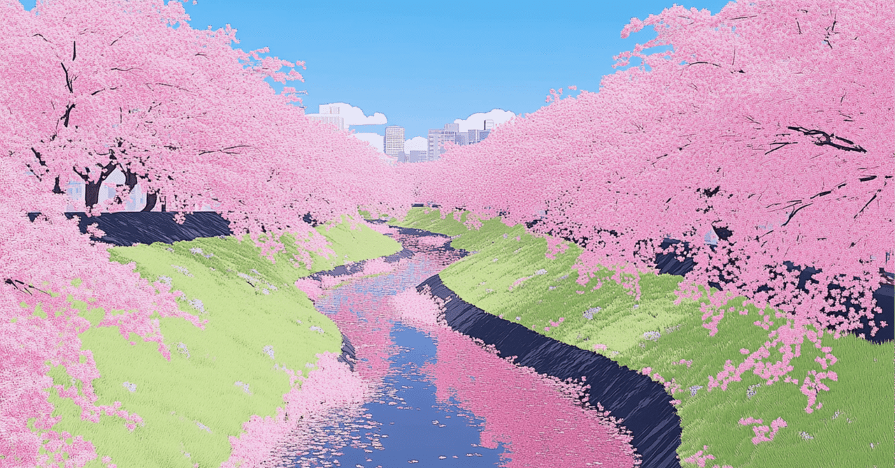 街に咲く桜のイラスト｜AK51