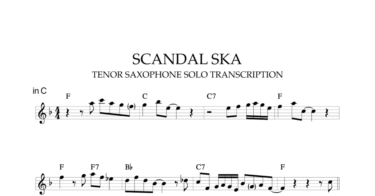 SCANDAL TENOR SOLO｜AUTHENTIC SKA STANDARD