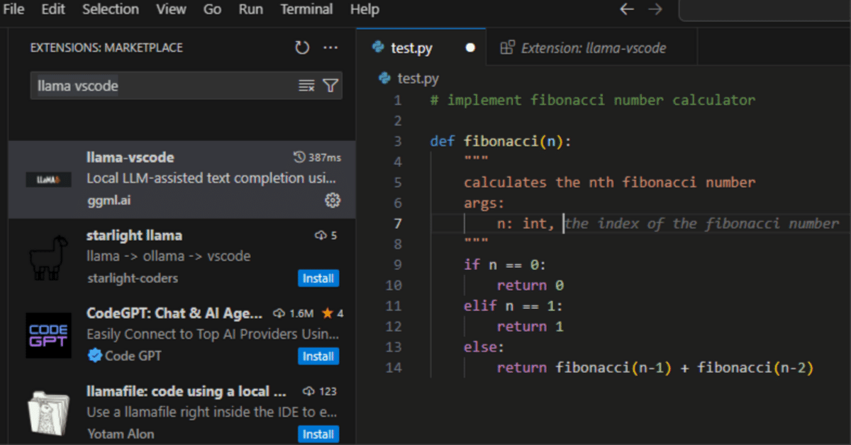 GPUなしでも動く！ローカルLLMとllama.vscodeでコード補完｜しぴちゃん