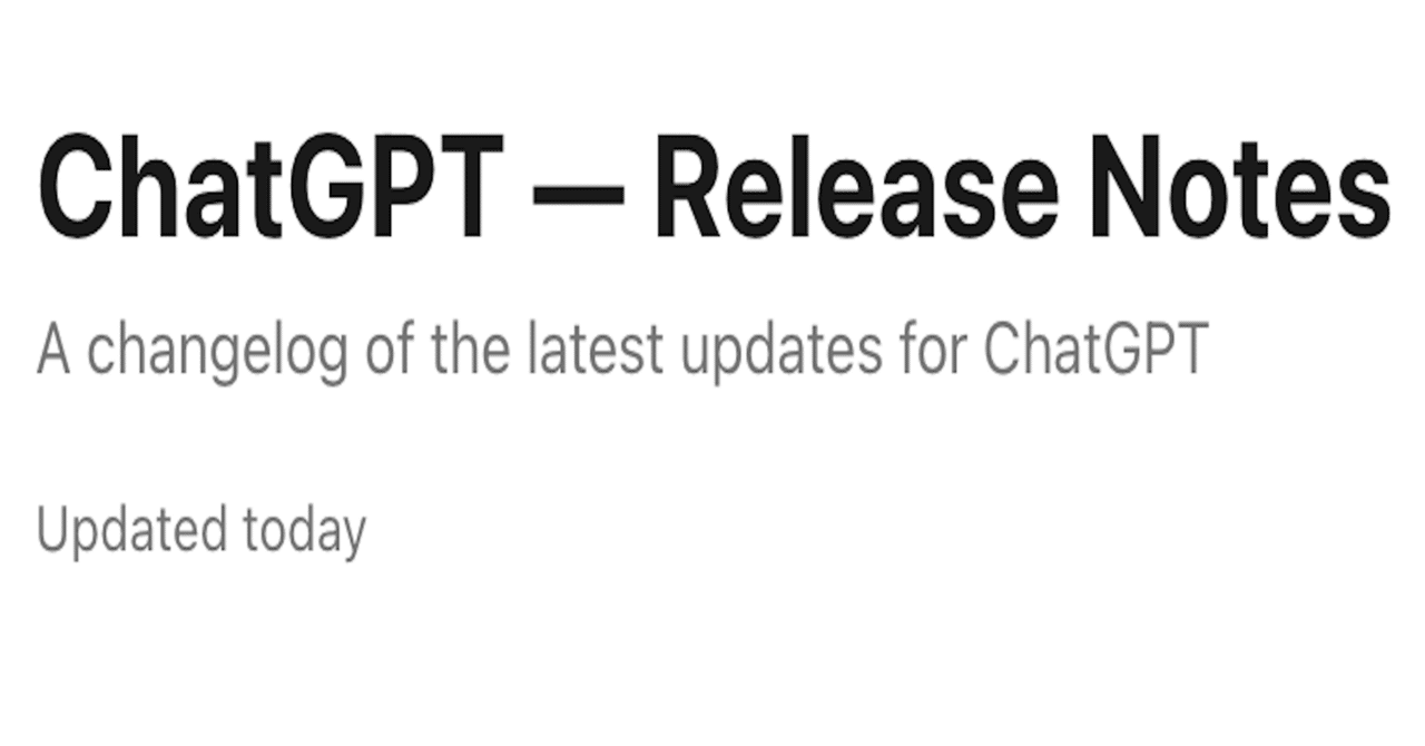 ChatGPT−Release note 2025/1/29GPT-4oがアップデート｜makokon