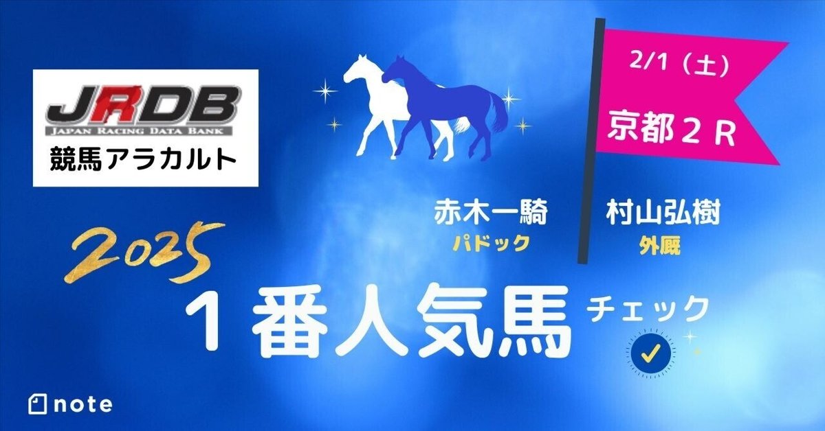 2/1（土）京都2R 1番人気馬チェック｜JRDB 競馬アラカルト