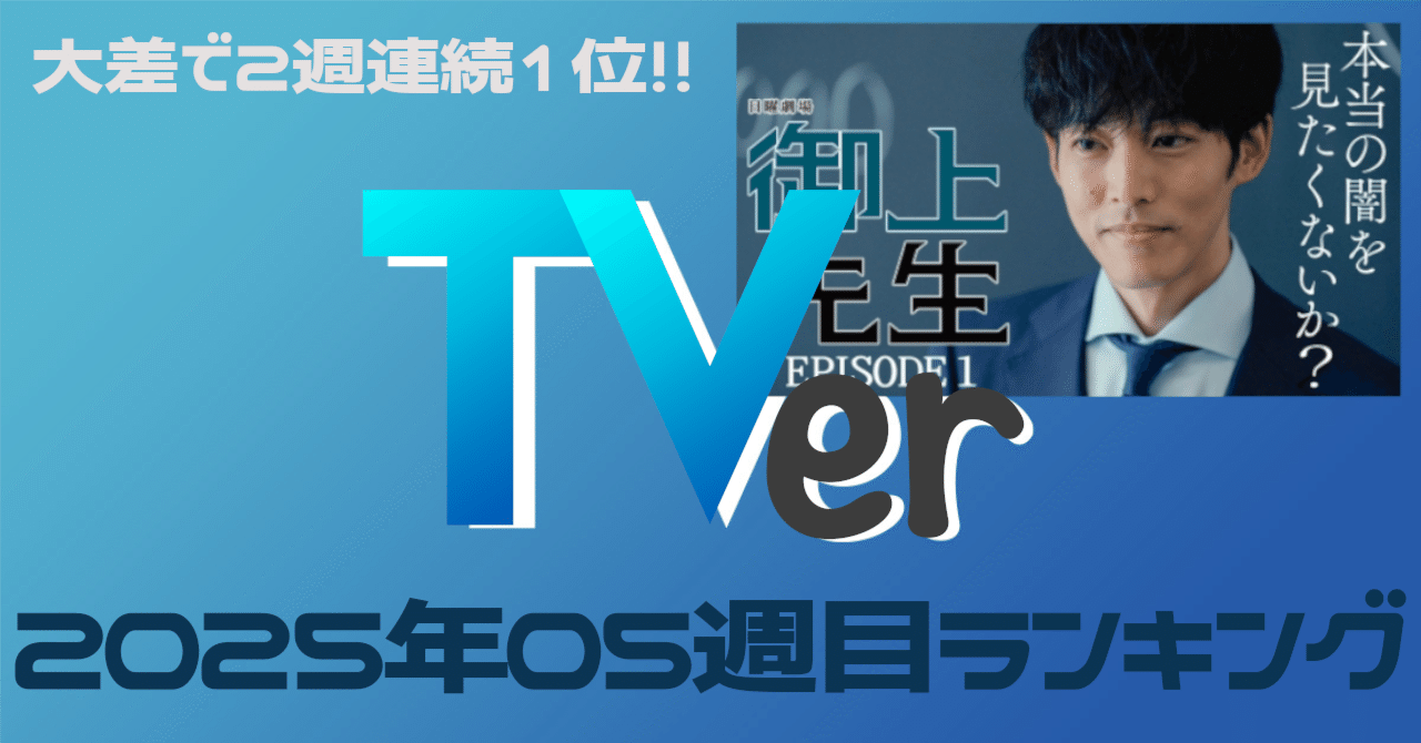 TVer 25年5週目ランキング｜ニュースランキングch