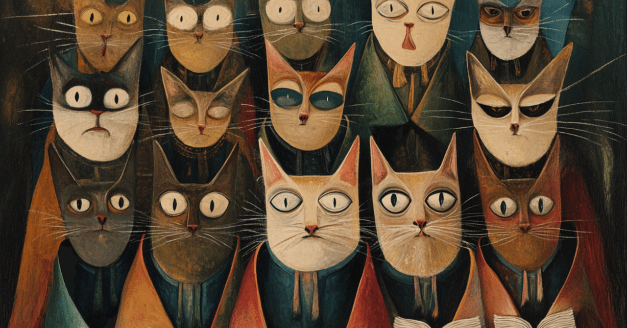 【AI画像とAI自由詩】ねこたちのひみつのうた｜kawa