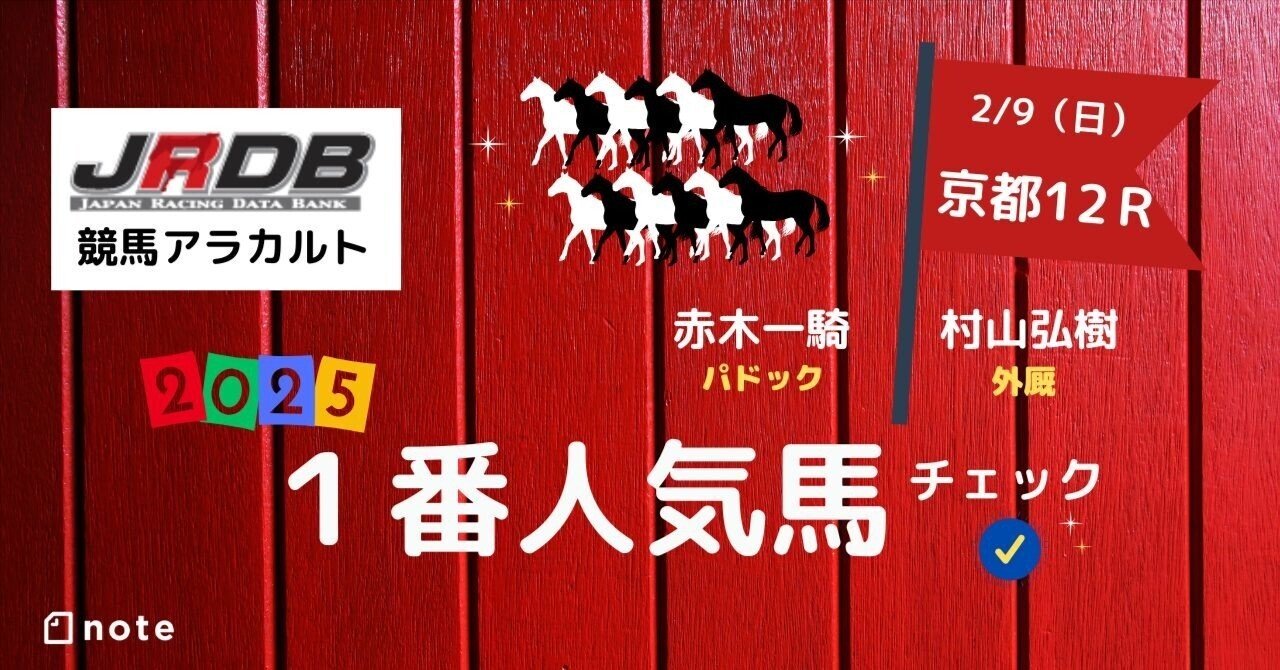 2/9（日）京都12R 1番人気馬チェック｜JRDB 競馬アラカルト