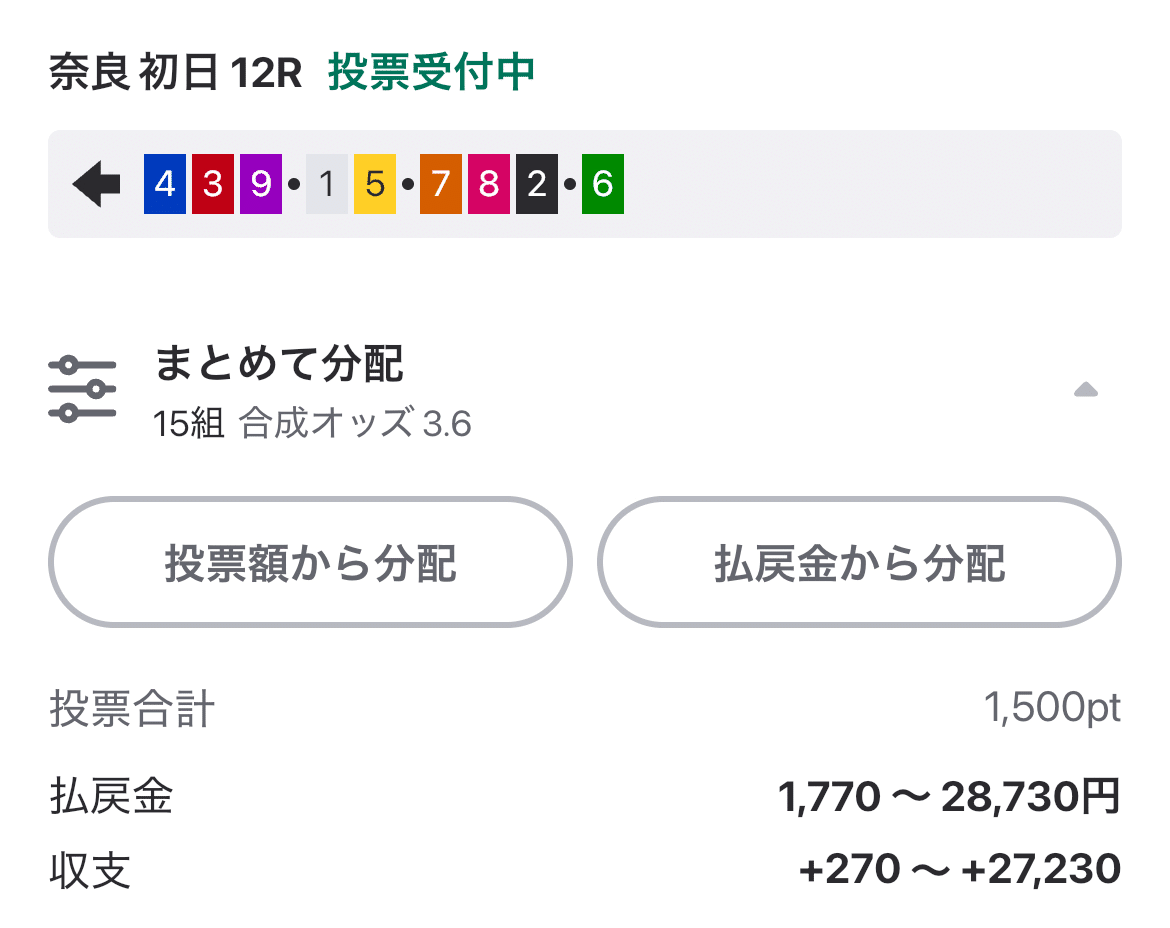 8日奈良12R特選鬼平VS古性VS佐々木250p｜愛知マン