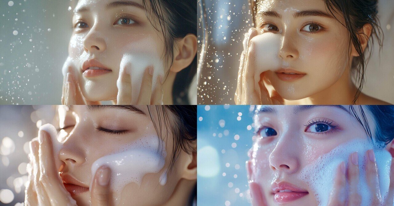 Midjourney /洗顔をする【美肌美女】を作る為のプロンプト(呪文)｜TOMOYA