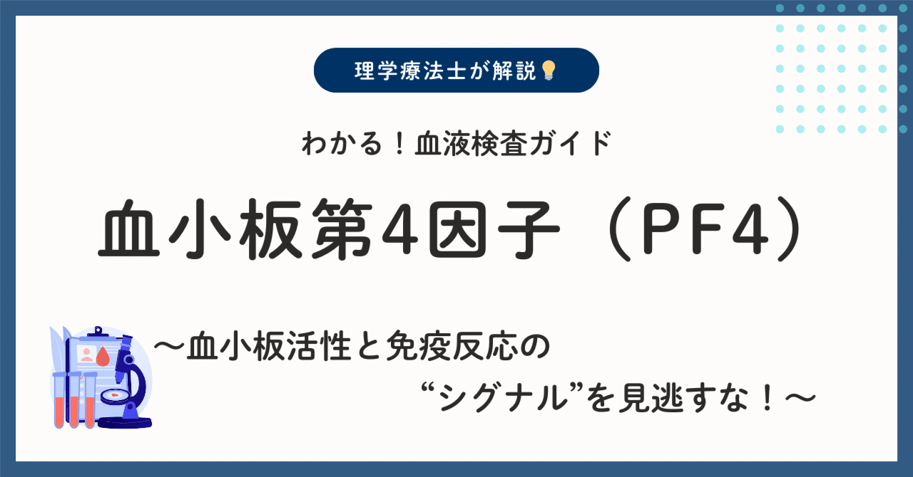 わかる！血液検査ガイド：血小板第4因子（PF4）の数値徹底解説｜はじめてのカルテ