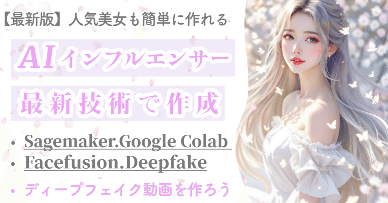 【最新版】AIインフルエンサーの作り方 ゆっっくりなさんやreisanchiさんのような人気美女も簡単に作れる⭕️Sagemaker ...