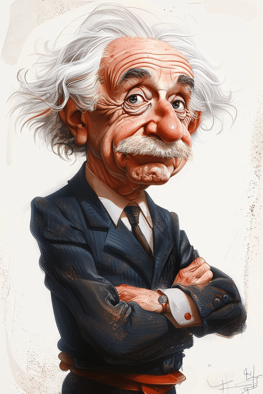 『似顔絵風アインシュタイン』 プロンプトはこちら: https://note.com/rrr_note/n/n2b7b293c878c｜リョウヘイ