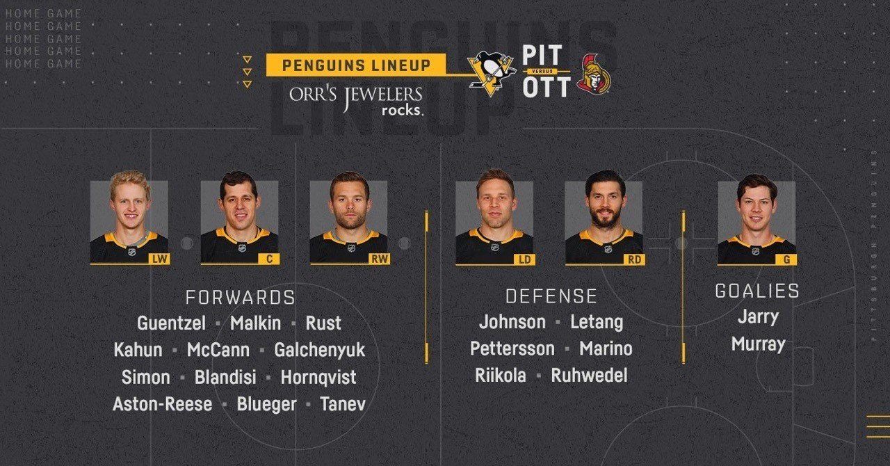 (NHL) OTT vs PIT @ PIT (Mon, Dec 30, 2019)｜Hoppenguins｜note