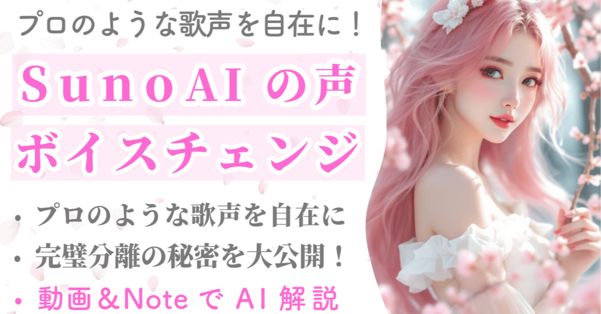 SunoAI の声、変えませんか プロのような歌声を自在に SunoAIと〇〇でボイスチェンジの秘密を大公開 ｜ハカセ アイ (Ai-Hakase)🐱YouTube × 記事でトレンドAIを ...