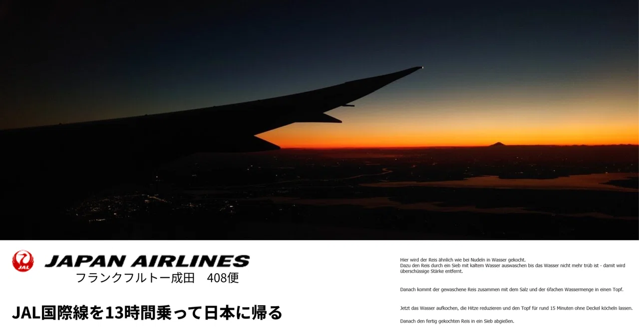 JAL国際線を13時間乗って日本に帰る｜おのしん