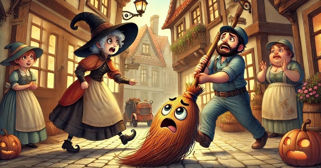 おとぎ話イラストつぶやき㊵『ほうき』｜Masamichi Takuya