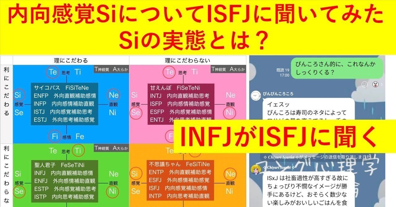 内向感覚SiについてISFJのぴんぴんころころさんに聞いてみた Siの実態とは？｜zakuro