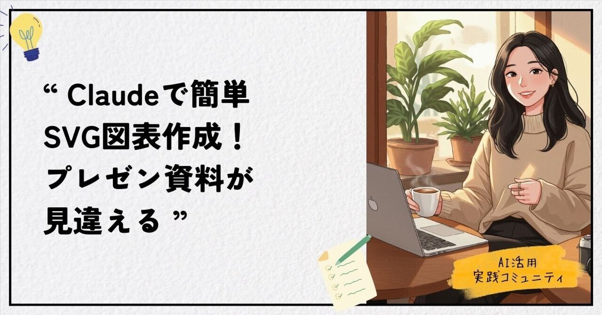 Claudeで簡単SVG図表作成！プレゼン資料が見違える｜サキ💖AI活用実践コミュニティ