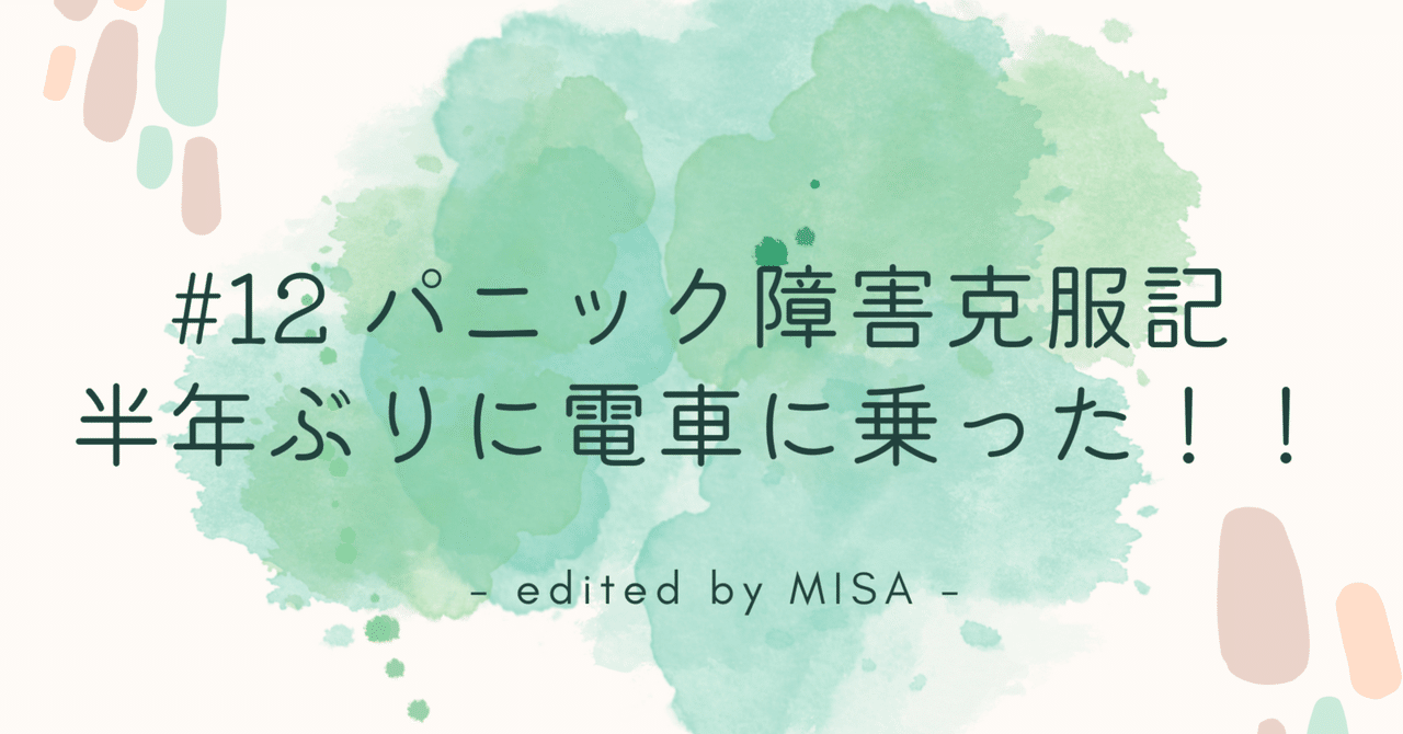 パニック障害克服記｜怖いけど半年ぶりに電車に乗った！｜ミサ@パニック障害改善させた人