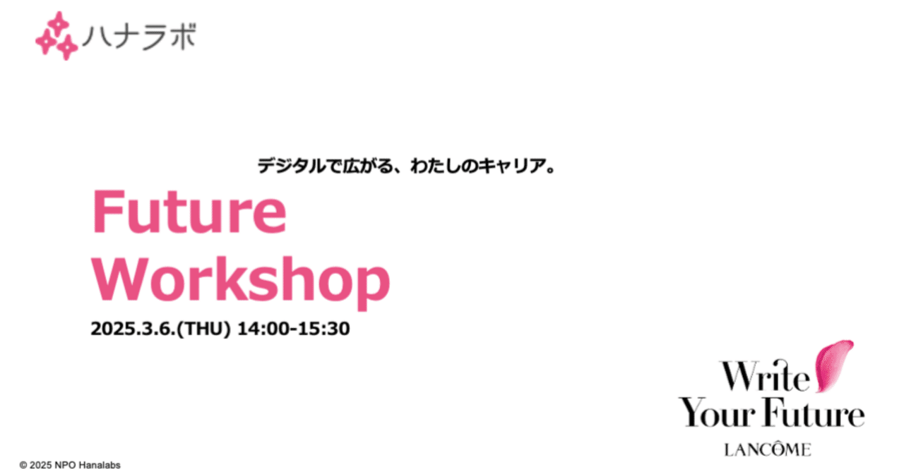 【メディア掲載】NPO法人ハナラボのWebサイトに「#Write Your Future Future Workshopを開催しました！」という記事が掲載されました｜清泉安斎ゼミ