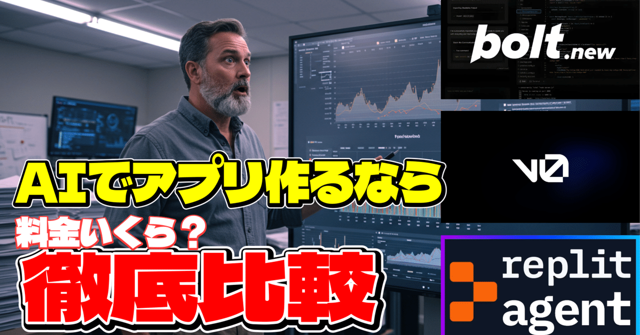 [Bolt.newその4] AI×コード生成: v0 Replit Agent Bolt.new 完全比較ガイド / オススメ｜AIホリック(依存)みーちゃん