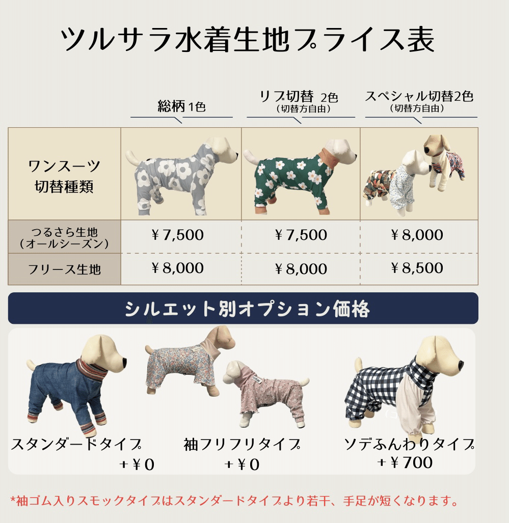 ワンスーツプライス表｜oneframe♡ワンフレーム