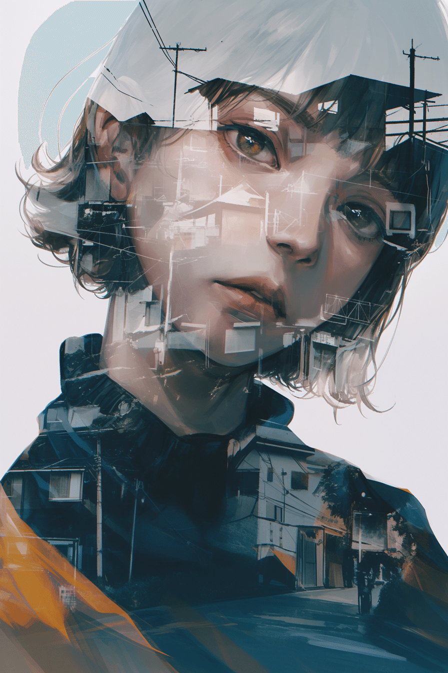 『街と女の子』 プロンプトはこちら https://note.com/rrr_note/n/nd17620360f68｜リョウヘイ