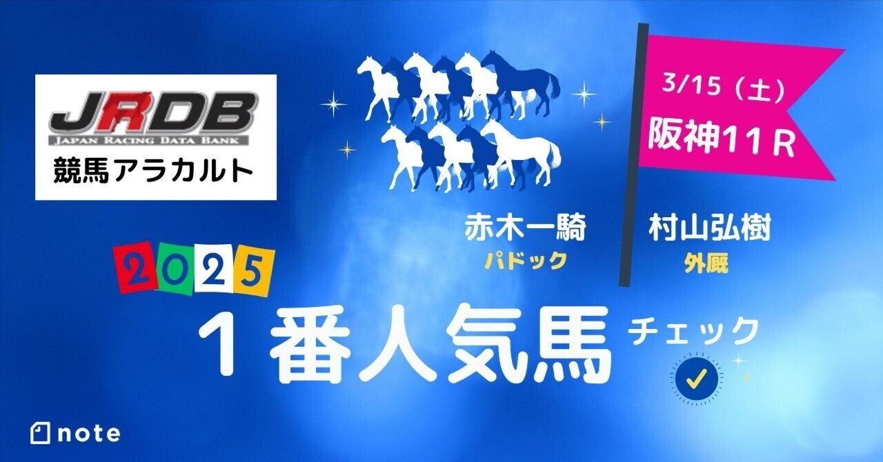 3/15（土）阪神11R コーラルS 1番人気馬チェック｜JRDB 競馬アラカルト